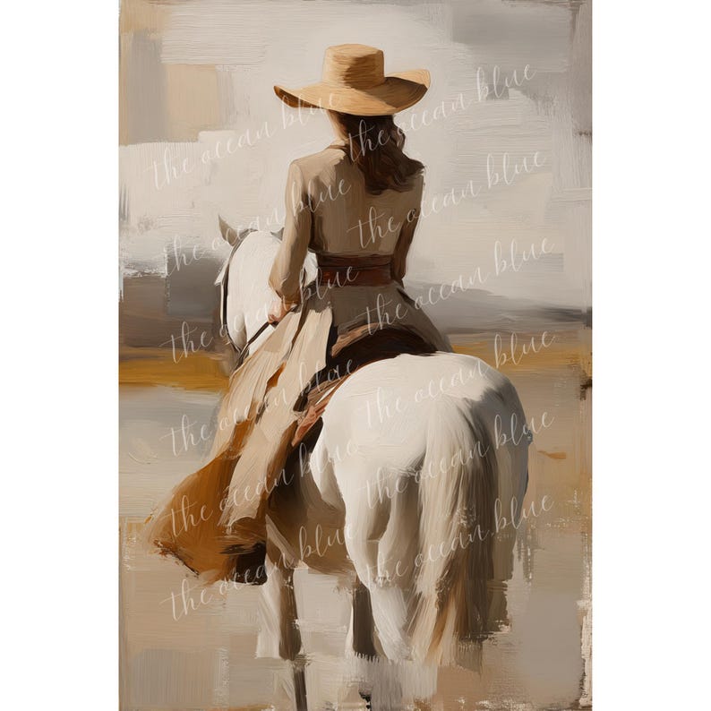 Western Neutral Horse Printable Painting Art Print Your Own Artwork - Etsy