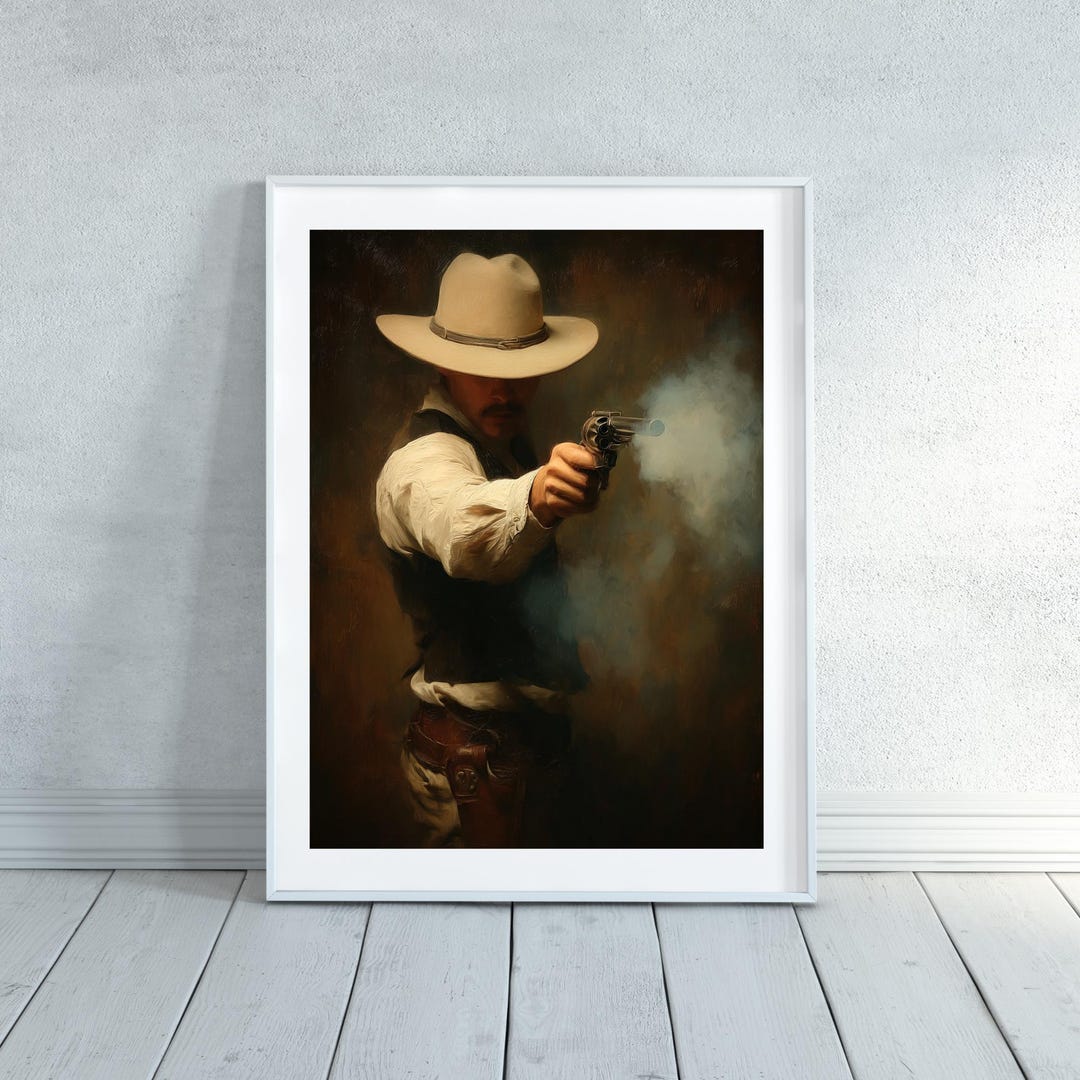 Cowboy Outlaw Western Printable Painting Art Print Your Own Artwork - Etsy