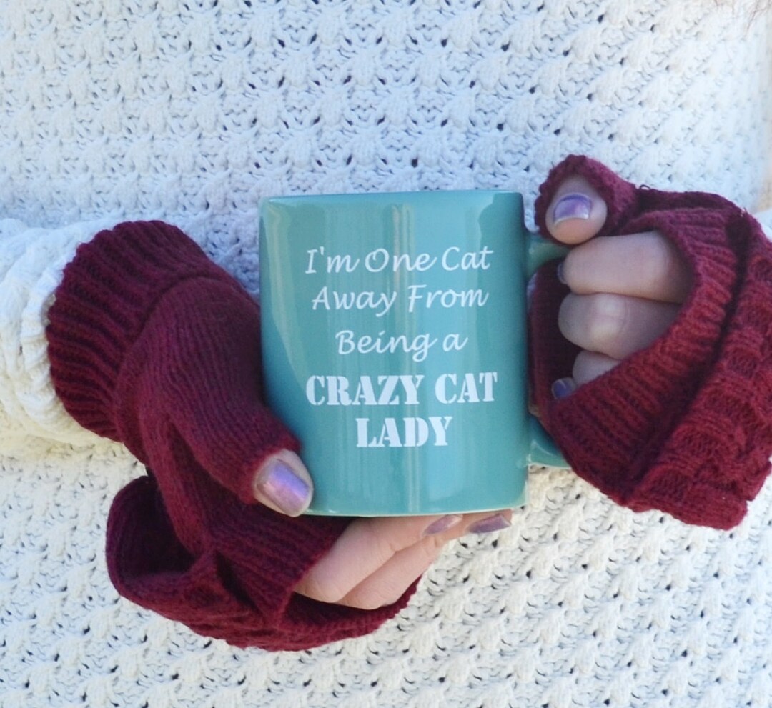 Cat Person Mug Crazy Cat Lady Gift Ceramic Coffee Cup Teal - Etsy
