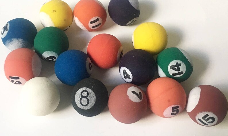 Rubber Pool balls Mini Pool Balls Gumball Machine Prize 1980s | Etsy