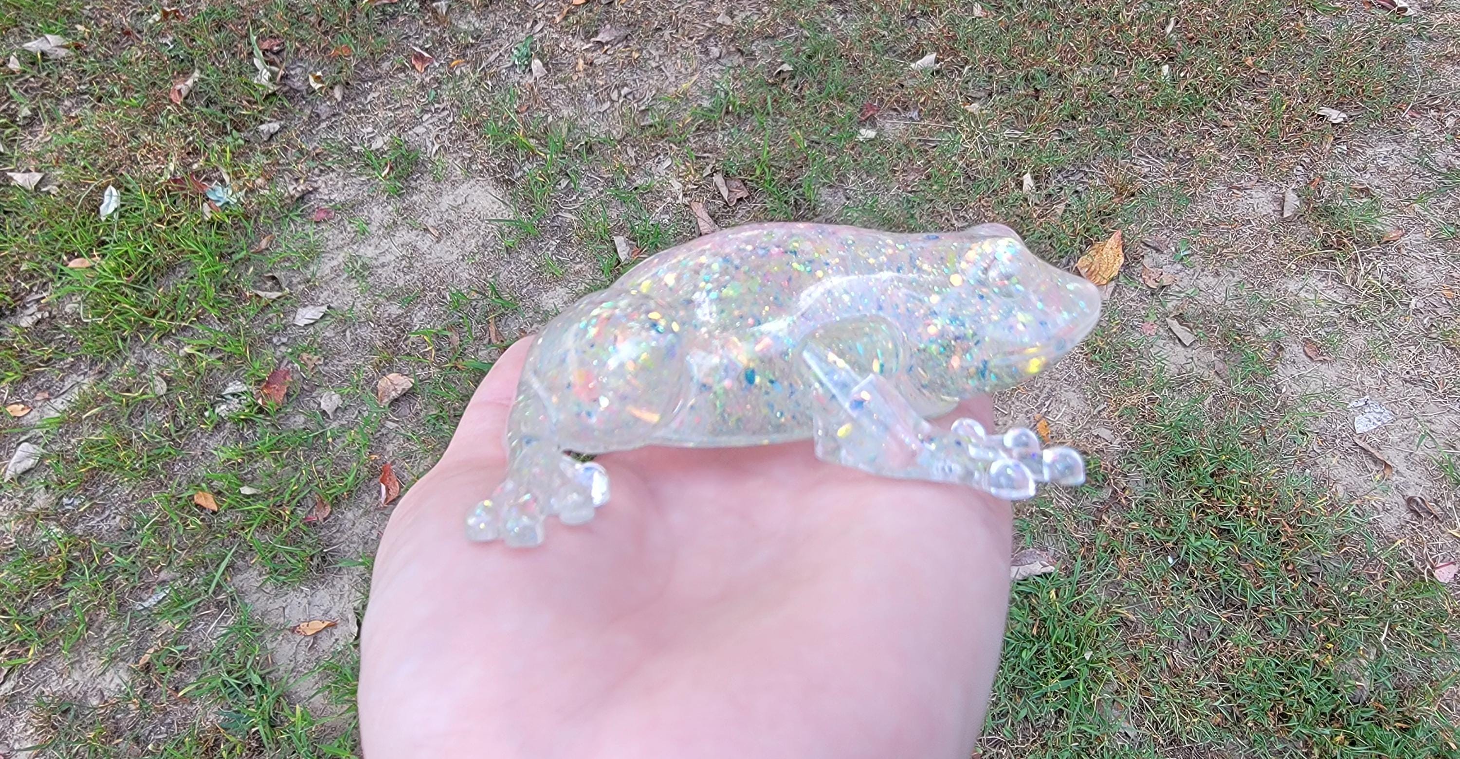 Clear Glowing Glittery Frog - Etsy