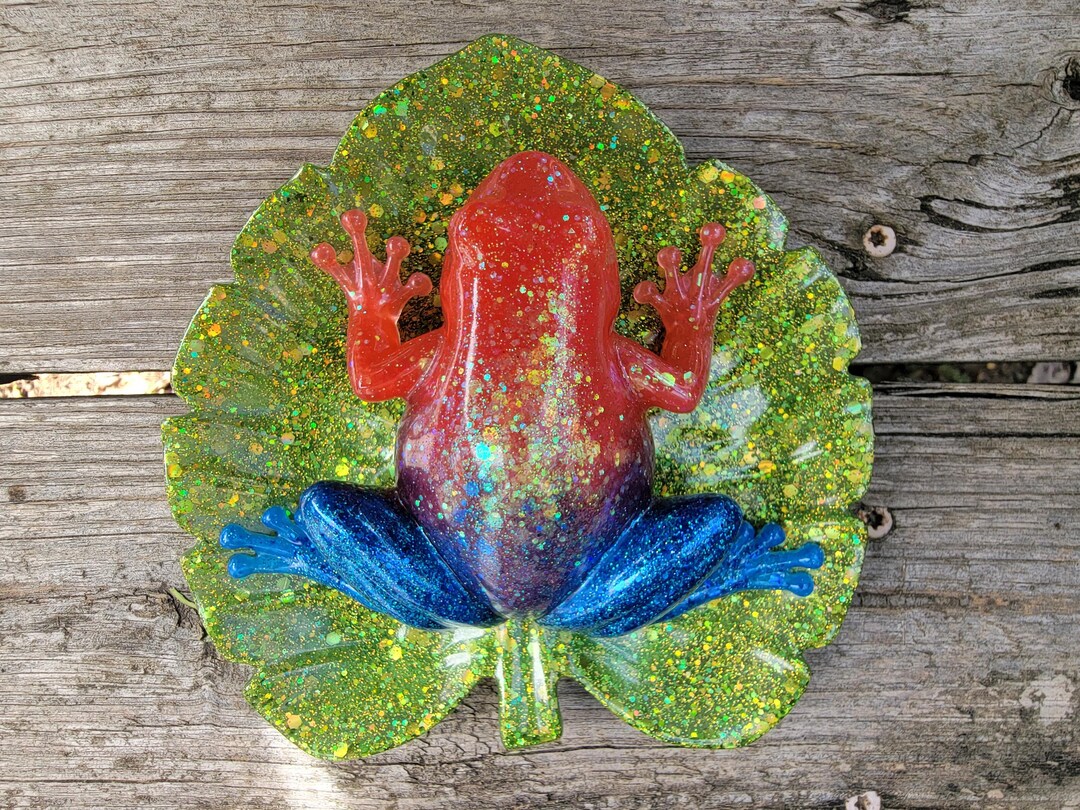 Red and Blue Glittery Frog - Etsy