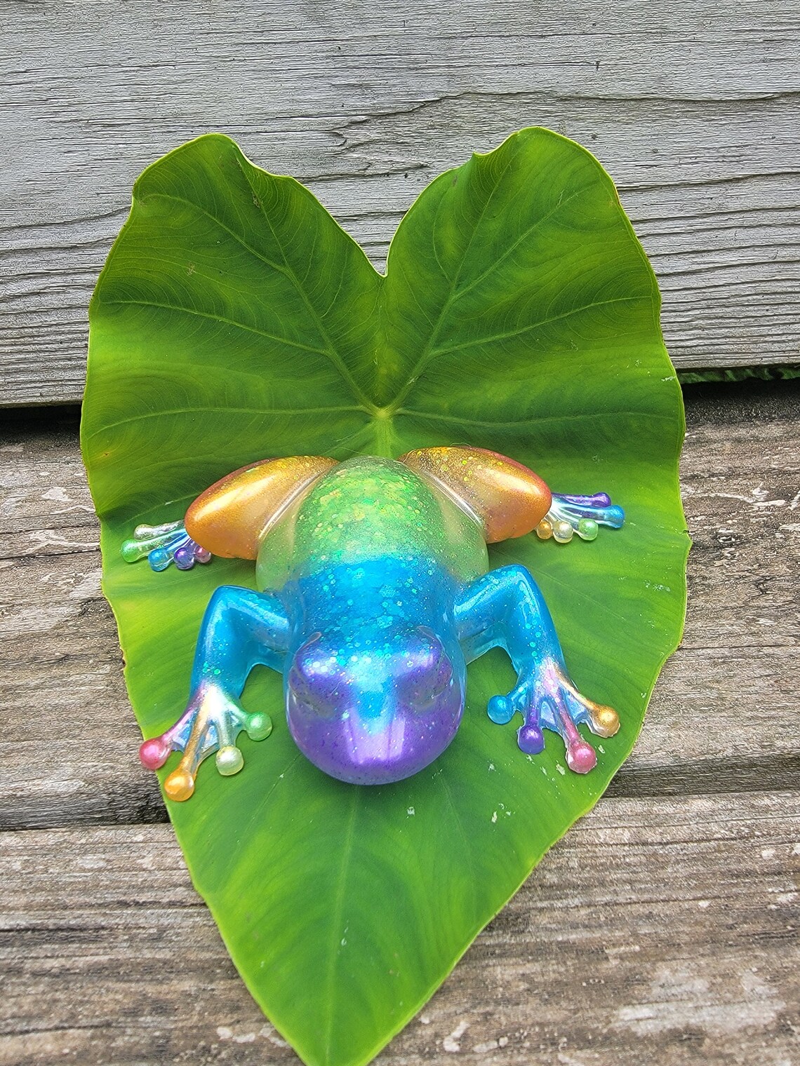 Rainbow Glittery Frog - Etsy