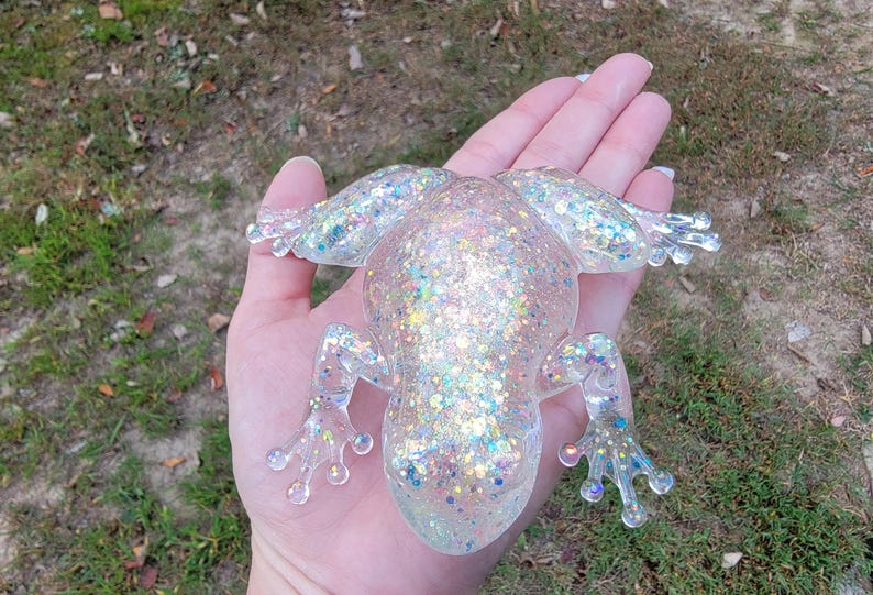 Clear Glowing Glittery Frog - Etsy