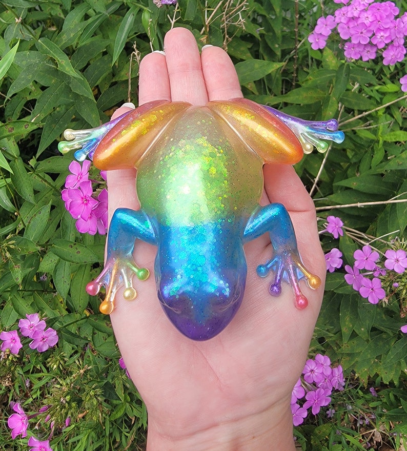 Rainbow Glittery Frog - Etsy