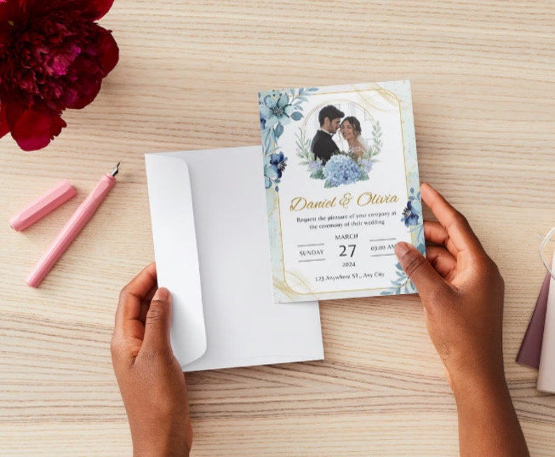 Printable Wedding Invitation Digital Download Wedding Invitation Card ...