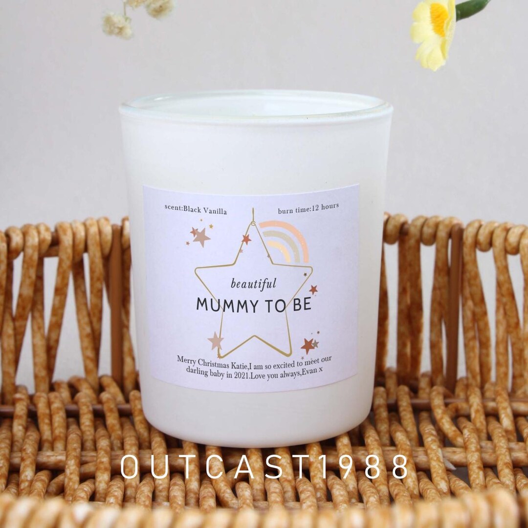 Christmas Candle Mummy to Be , Star Decoration, Personalised Gift - Etsy