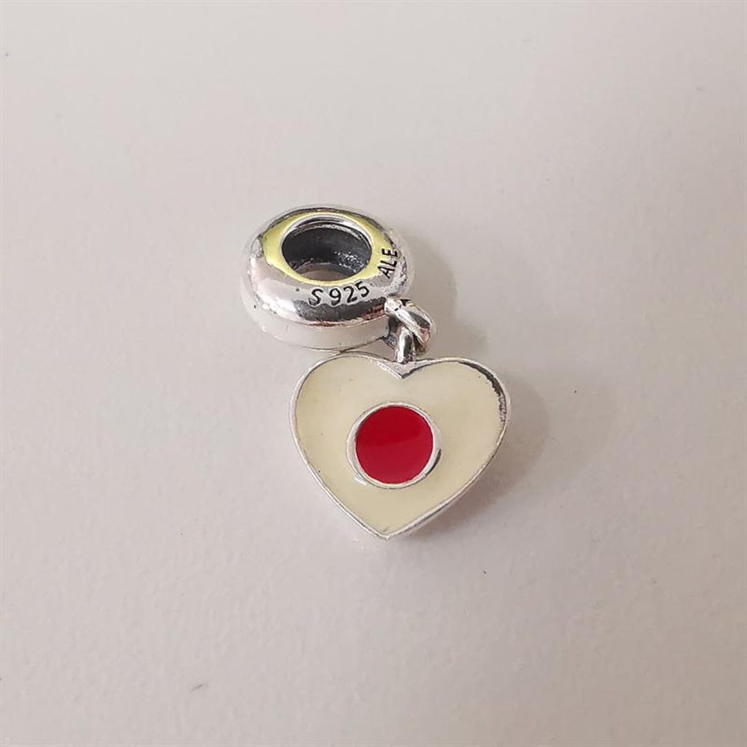 Pandora Silver Dangle Enamel Japan Heart Flag Bead - Etsy