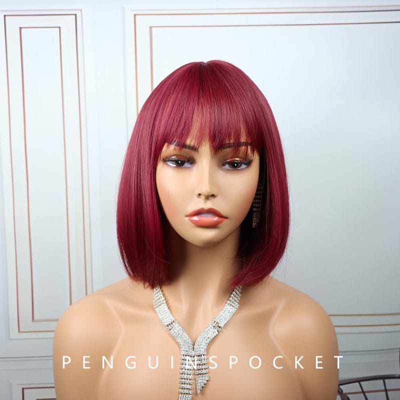 Short Red Wig - Etsy