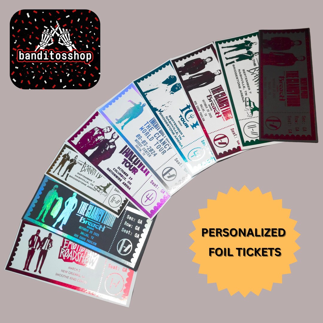 Twenty One Pilots Inspired Foil Ticket - Etsy