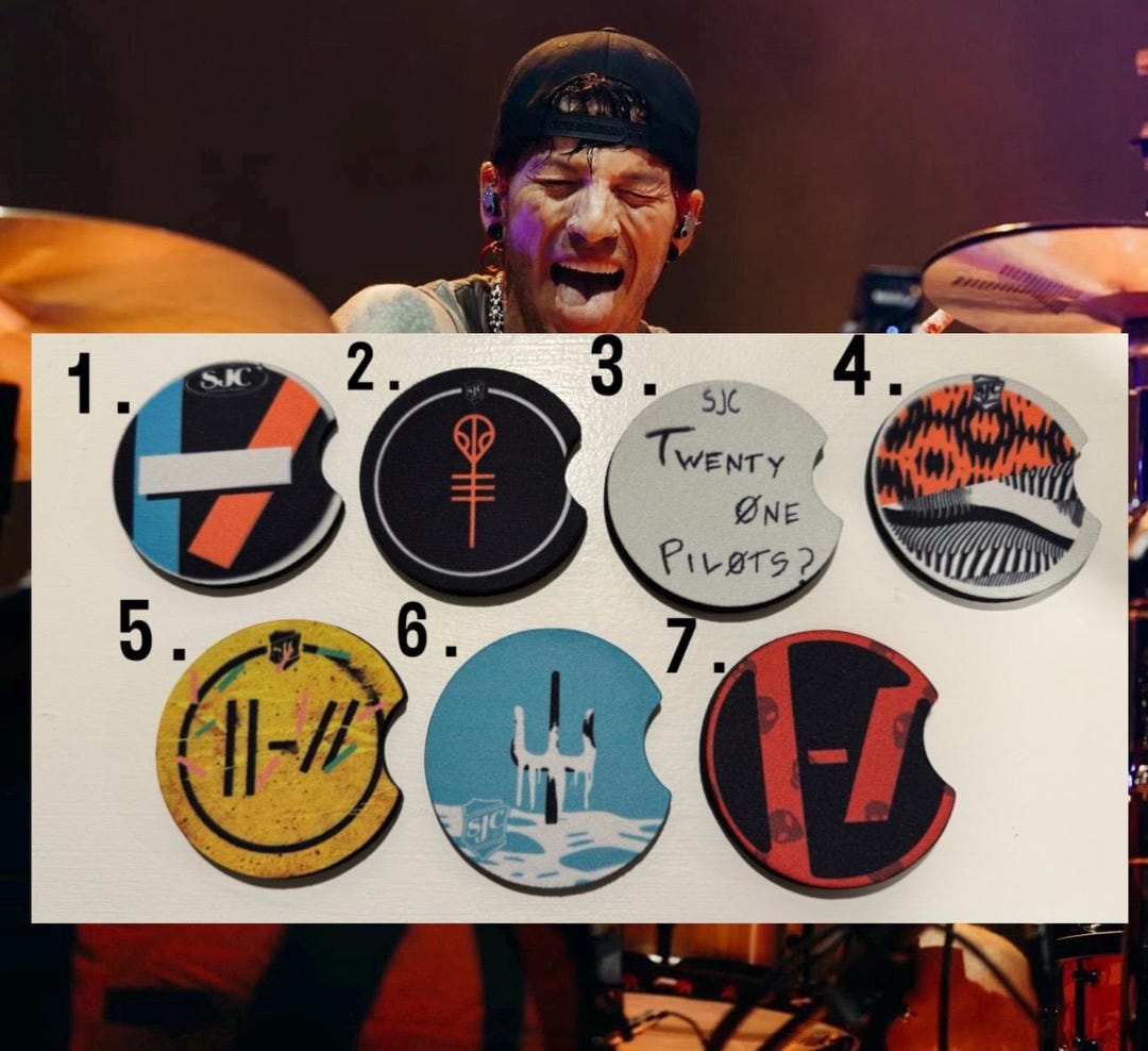 Twenty One Pilots Josh Dun Drum Head Car Coasters (pack of 2) - Etsy