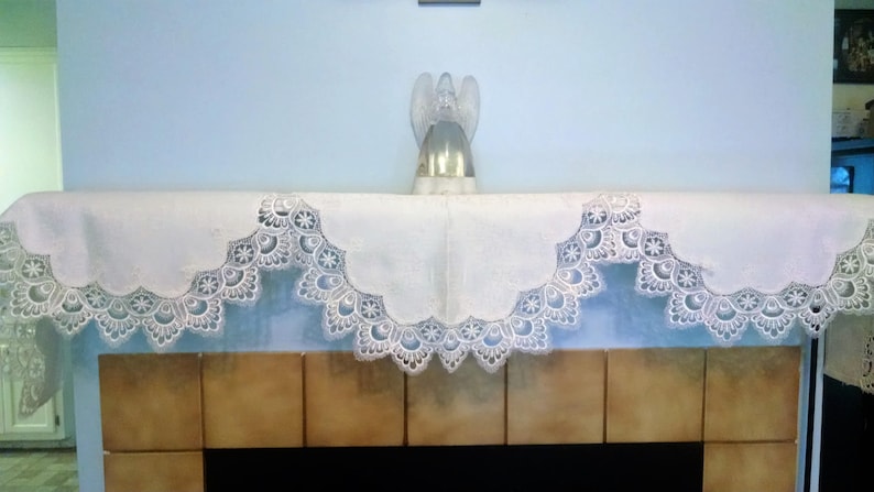 Antique White Lace Fireplace Mantel Scarf (96 X 17 Inches) - Etsy