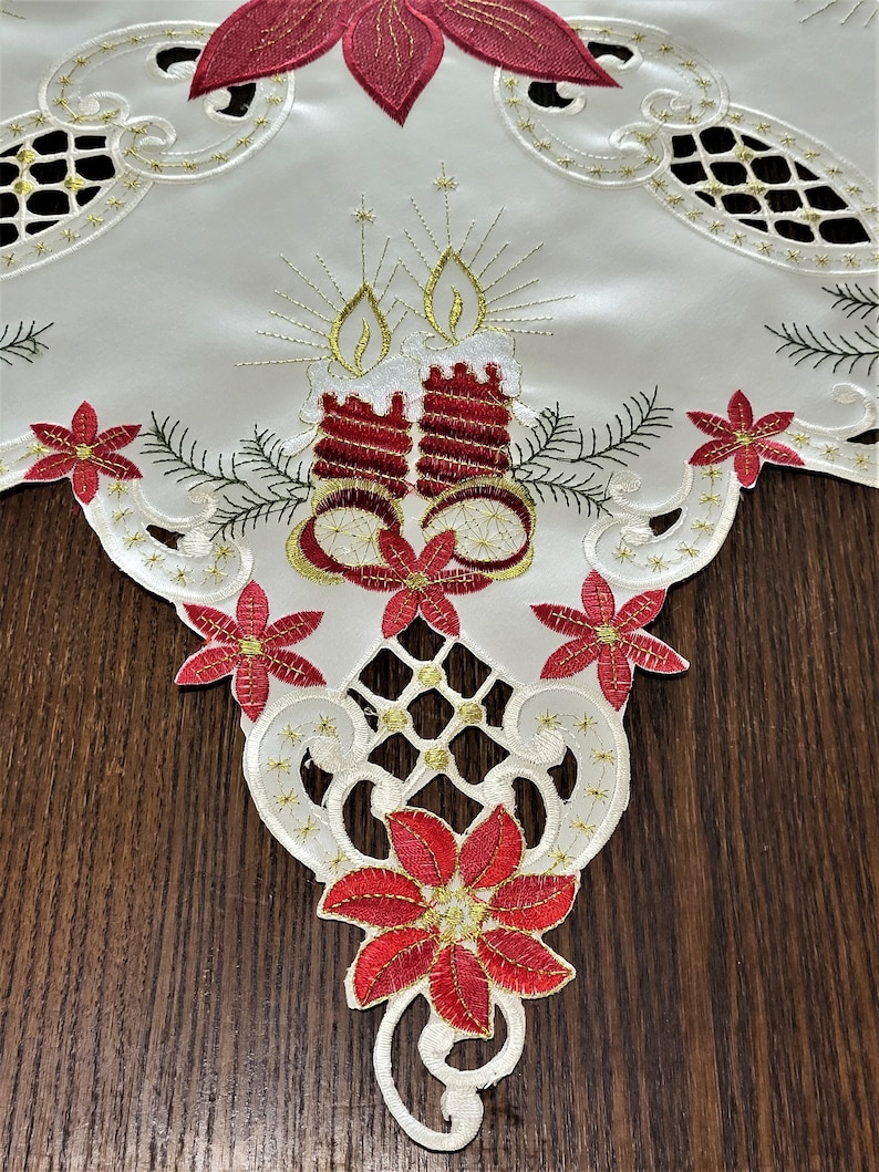 Christmas Holiday Star Shaped Table Topper or Large Doily With - Etsy