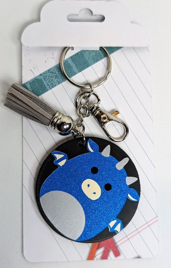 Sparkly Blue Dragon Squish Keychain - Etsy