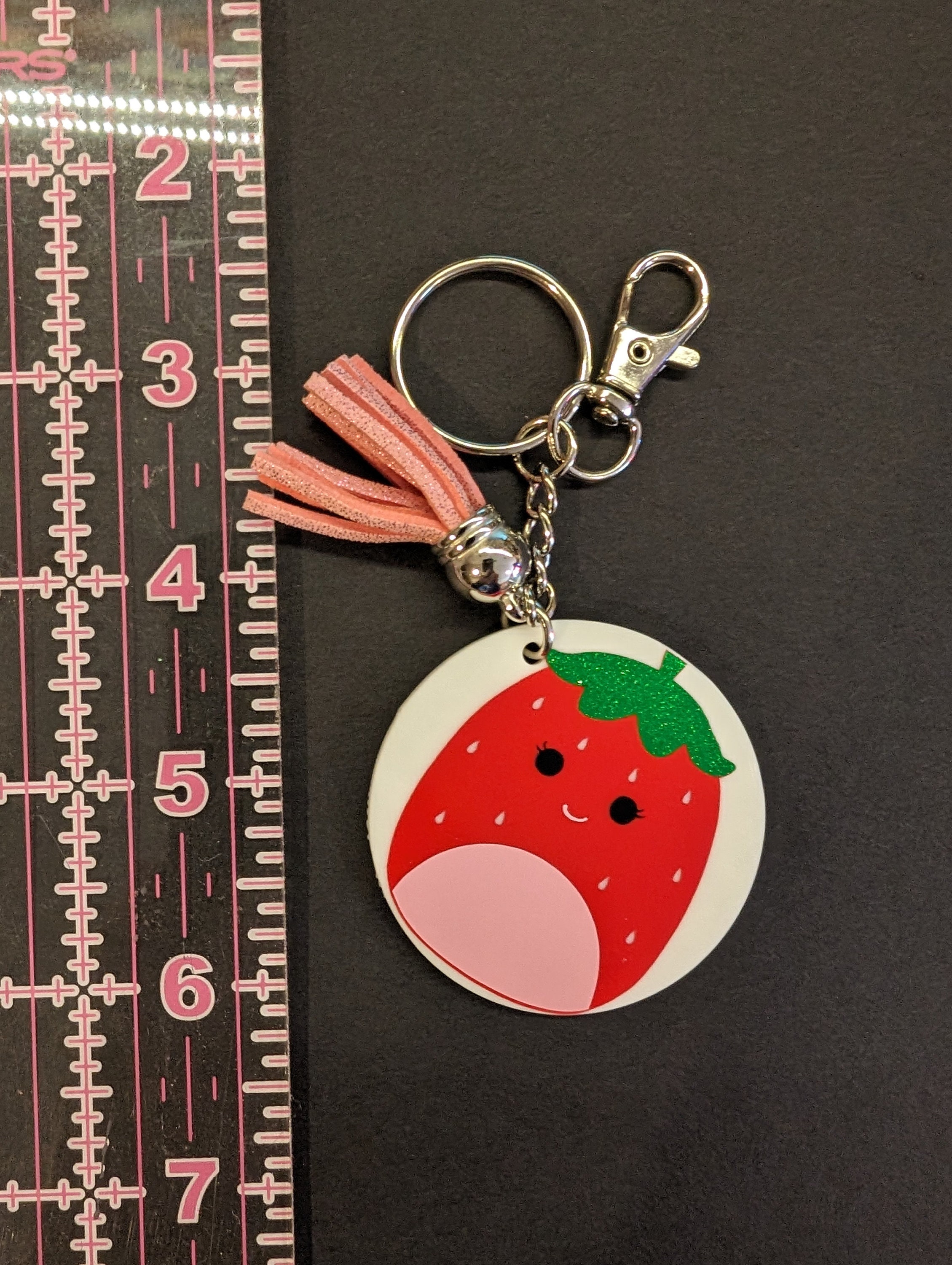 Strawberry Squish Keychain - Etsy