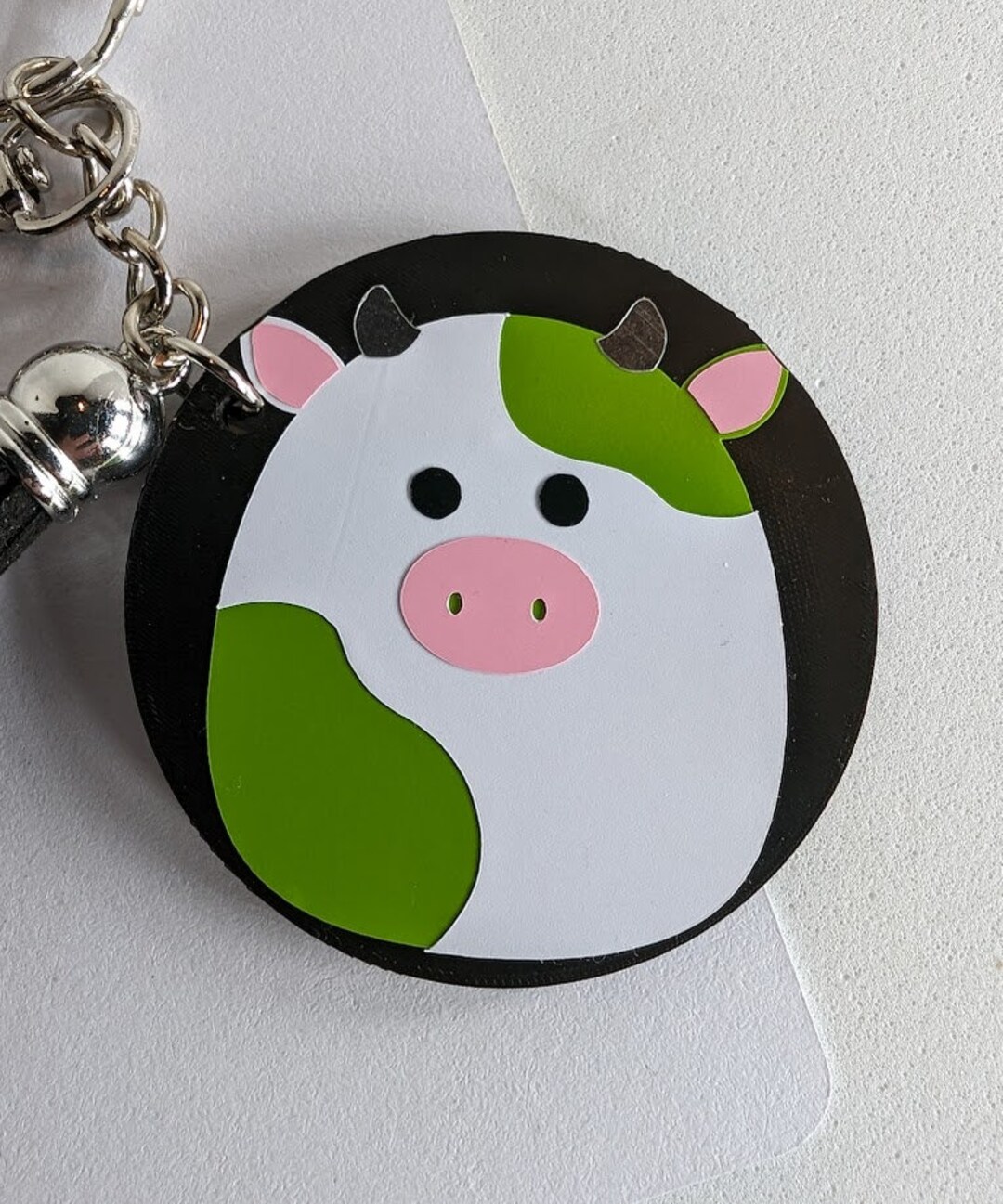 Green Cow Squish Keychain - Etsy
