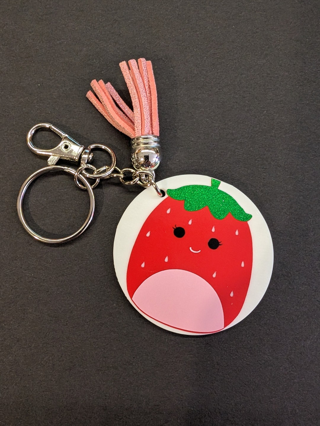 Strawberry Squish Keychain - Etsy