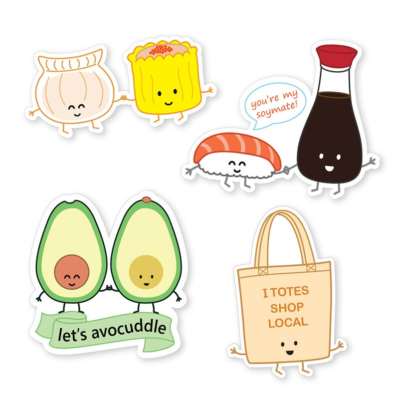 Vinyl Stickers let's avocuddle avocados you're my | Etsy