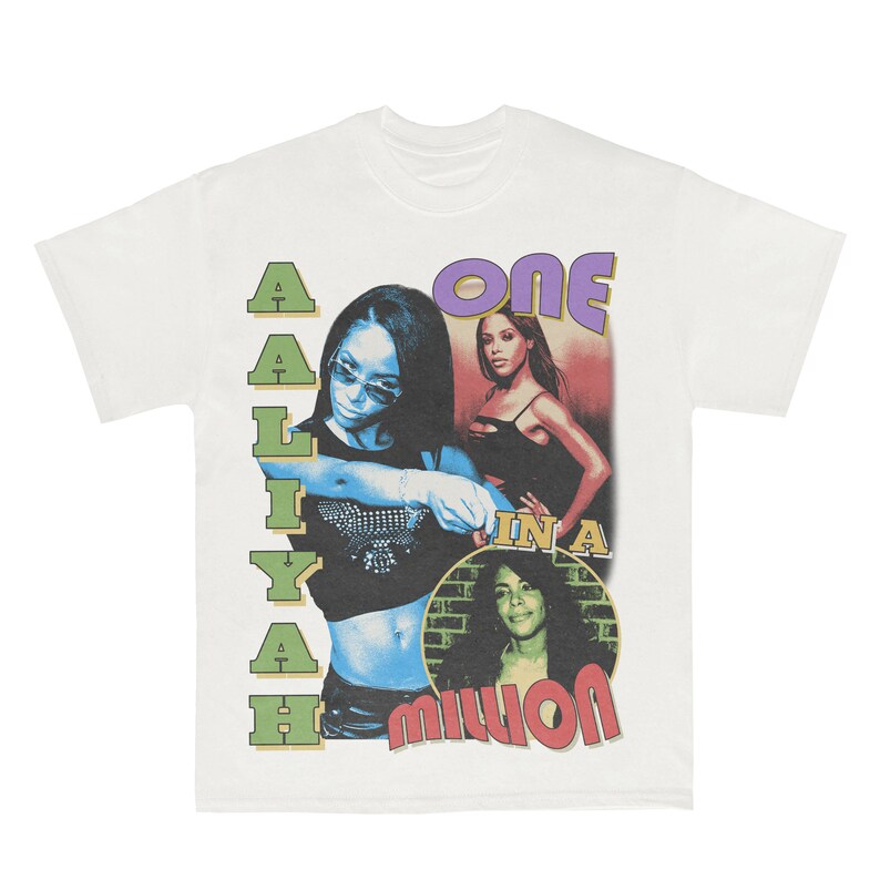 Aaliyah Graphic T-shirt Design PNG Poster PNG Printable Bootleg Tee ...