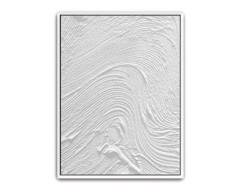 Abstract Hand Painted All White Textured 3D Art Painting Textured Large ...