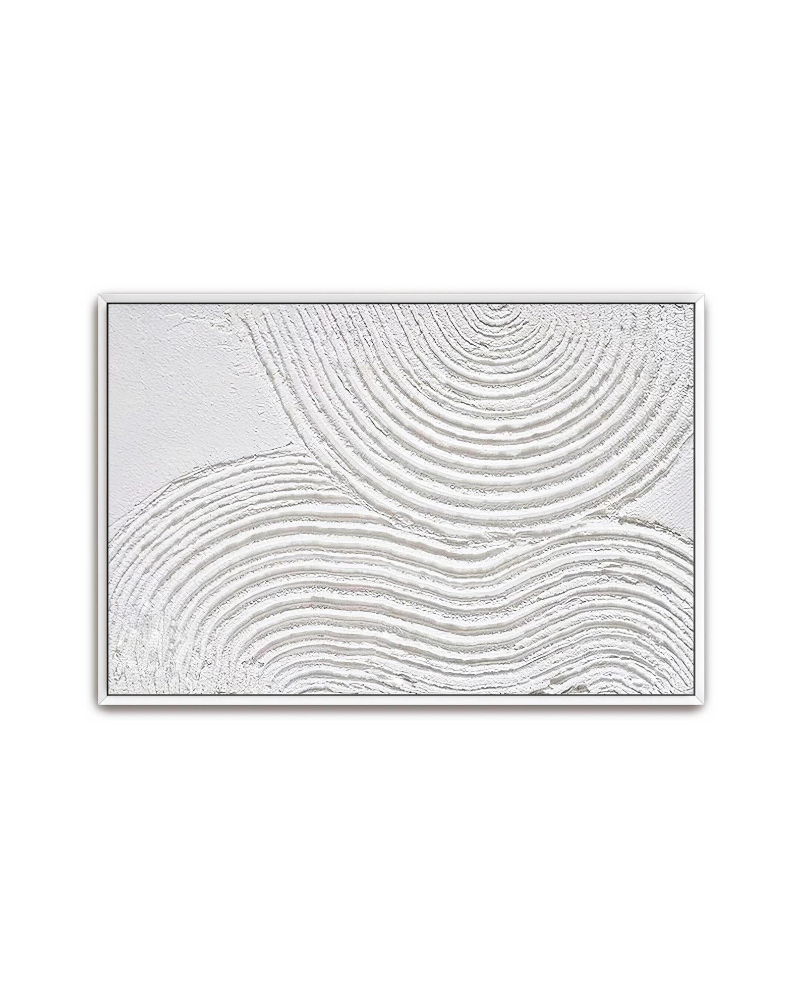 Abstract Hand Painted All White Textured Art Painting, Pure White ...