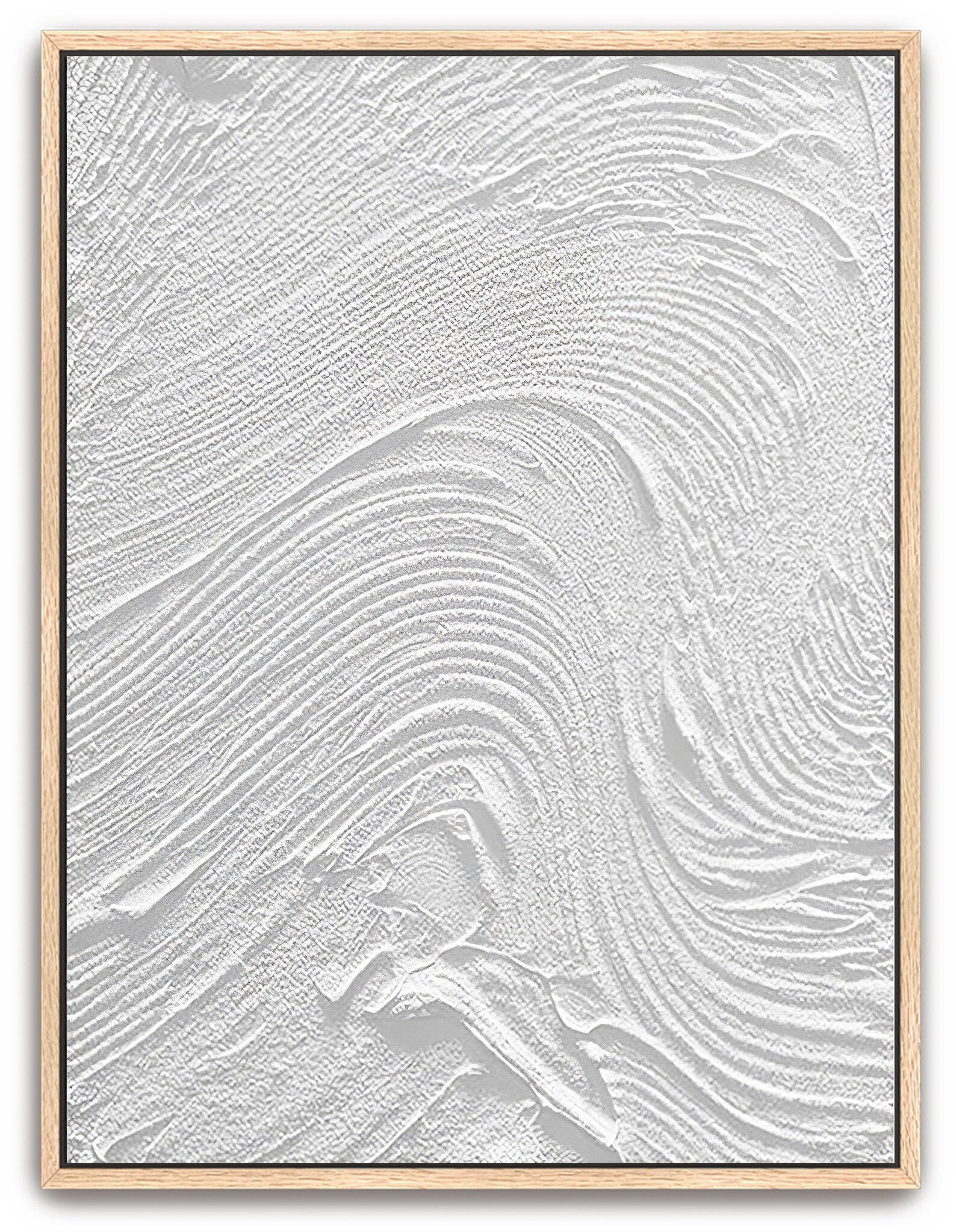 Abstract Hand Painted All White Textured 3D Art Painting Textured Large ...