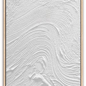 Abstract Hand Painted All White Textured 3D Art Painting Textured Large ...