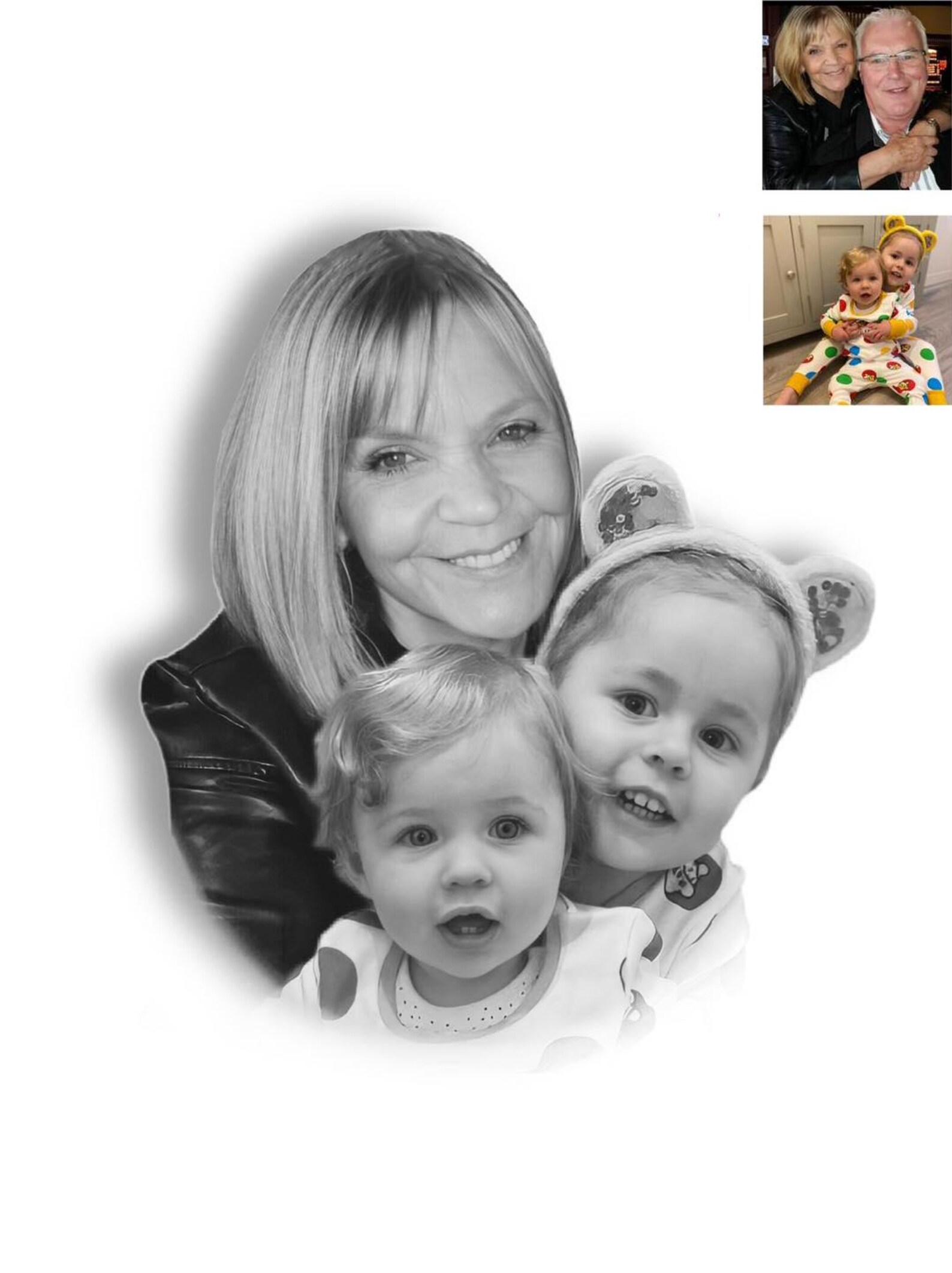 Merged Portrait for up to 3 People - Etsy