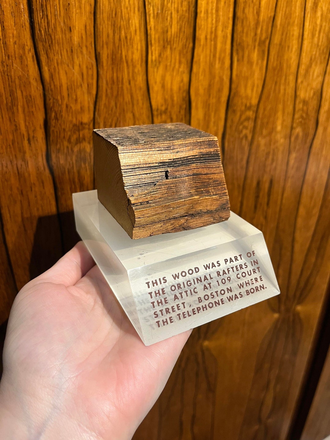 Historic Boston Artifact Rafter Wood Telephone Alexander Graham Bell ...