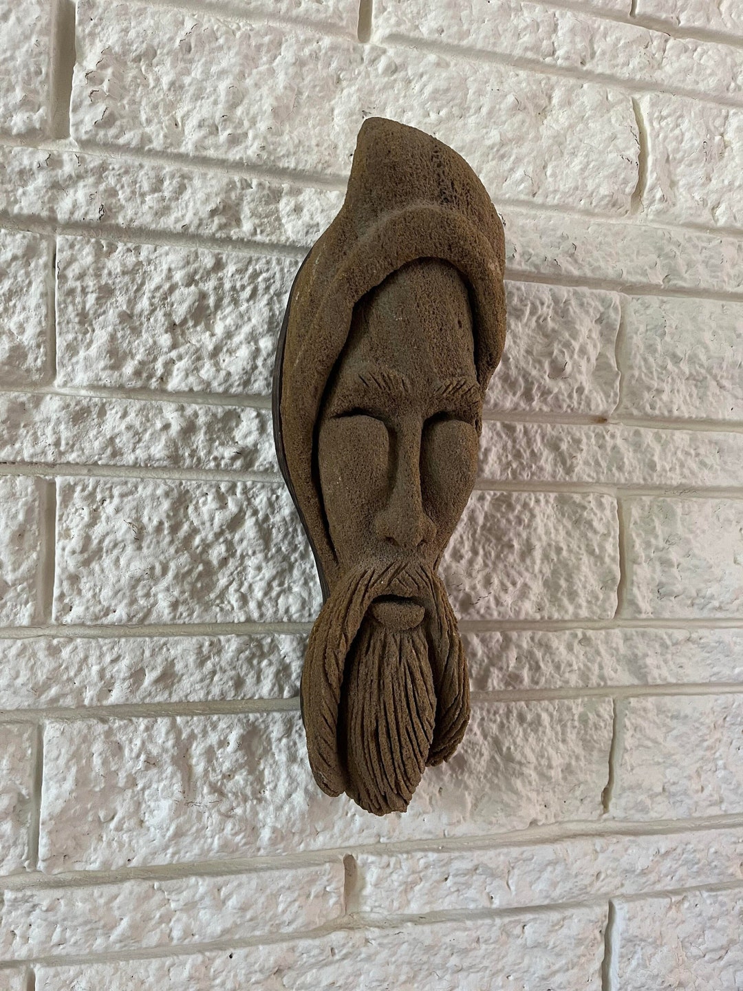 Hank Smith Wall Sculpture Old Man Face Carved Sponge - Etsy