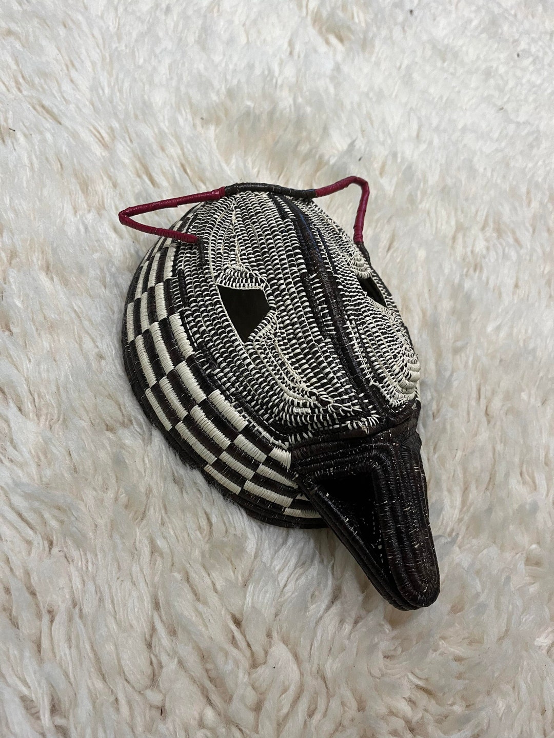 Black and White Woven Tribal Mask - Bird - Devil Horns - Panama ...