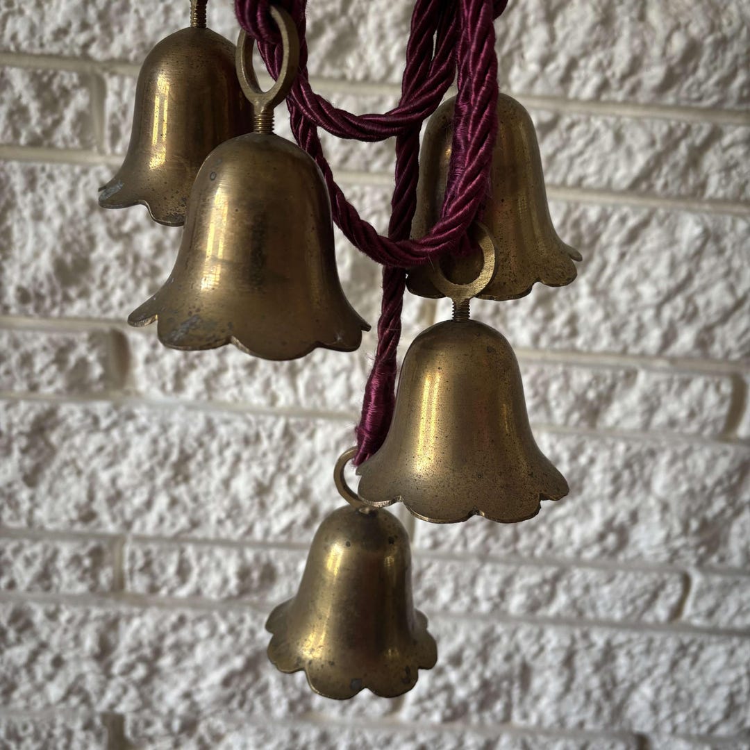 Brass Flower Bells - Lily of the Valley Bells - Door Knob Rope Bells ...