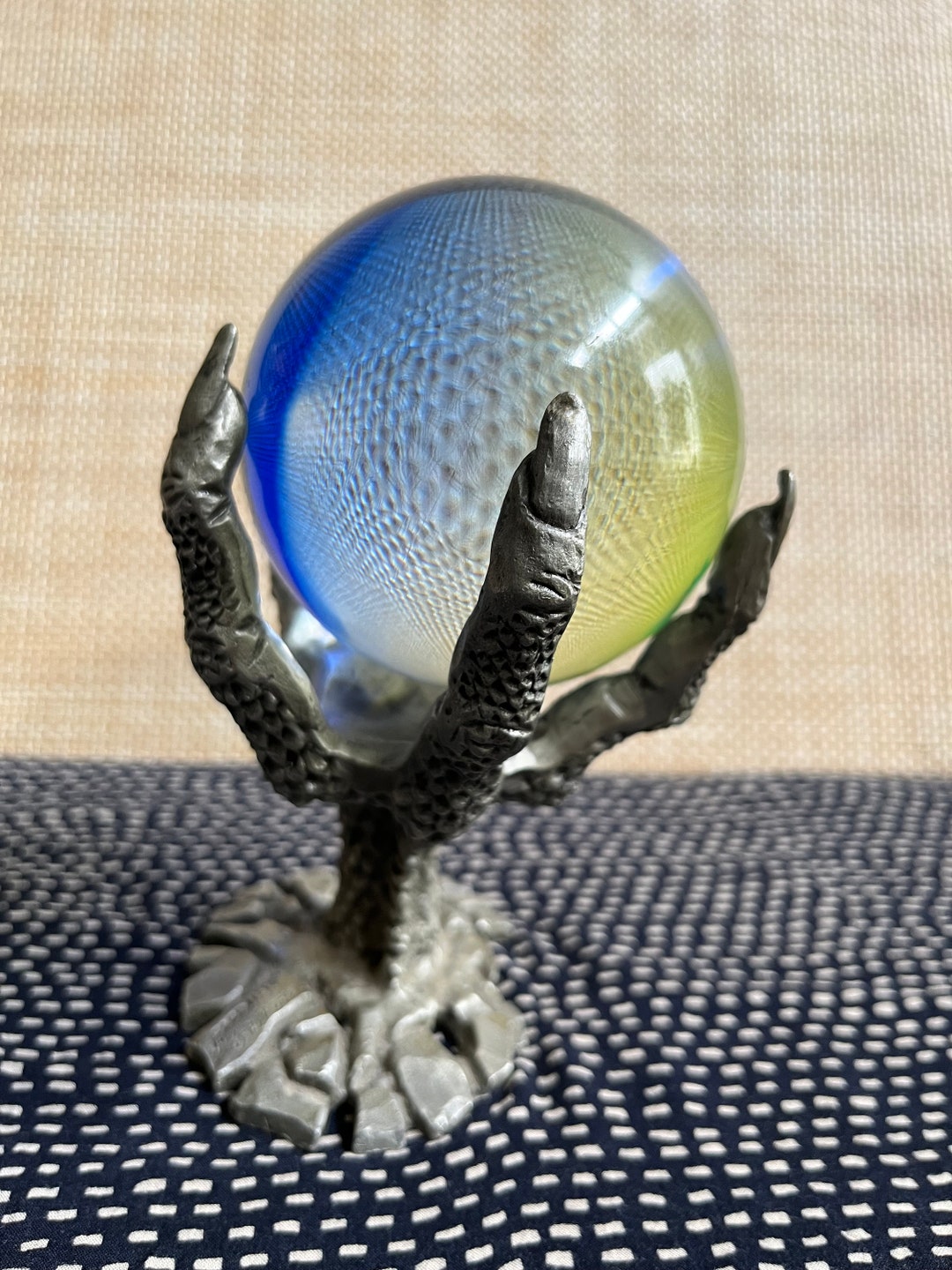 SUNGLO Designs - Pewter Dragon Talon Hand - Crystal Ball - DENCOLO ...