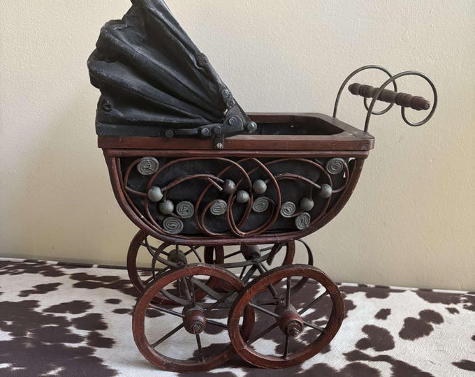 Victorian Style Baby Doll Stroller Carriage - Black Gothic - Halloween ...