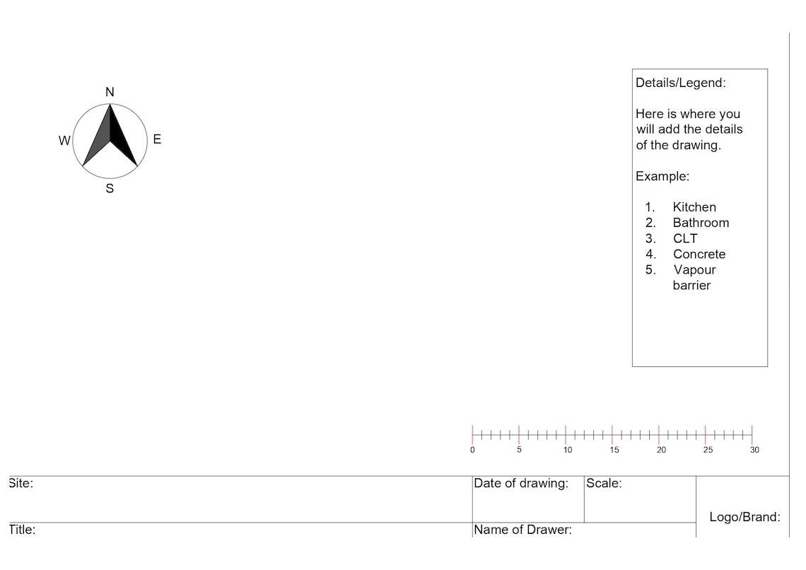 Architectural Drawing Template A3 - Etsy
