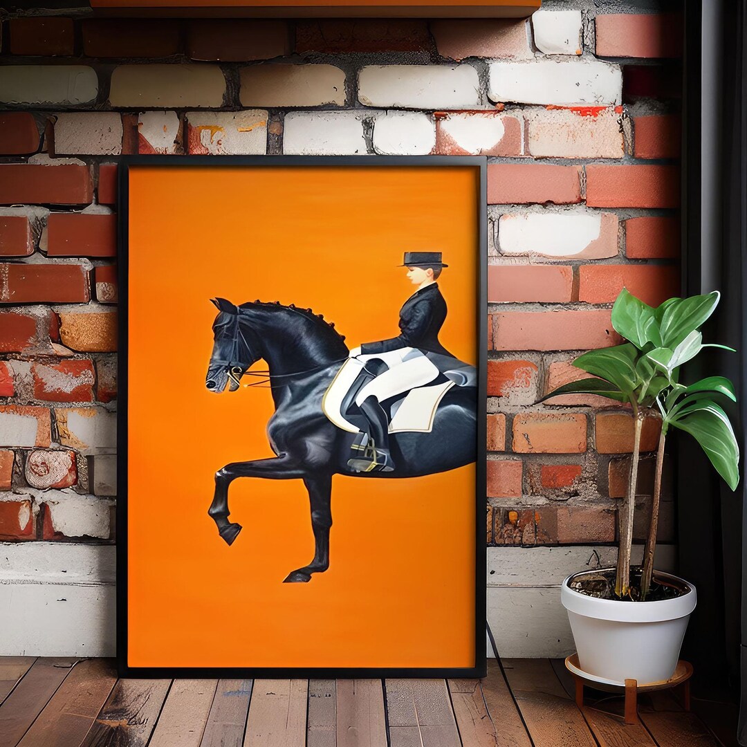 Elegant Horse Canvas Painting, Horse Painting, Horse Riding Painting ...