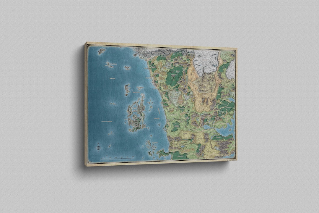Faerun Map Canvas – Forgotten Realms Wall Art, Dnd Sword Coast Poster ...