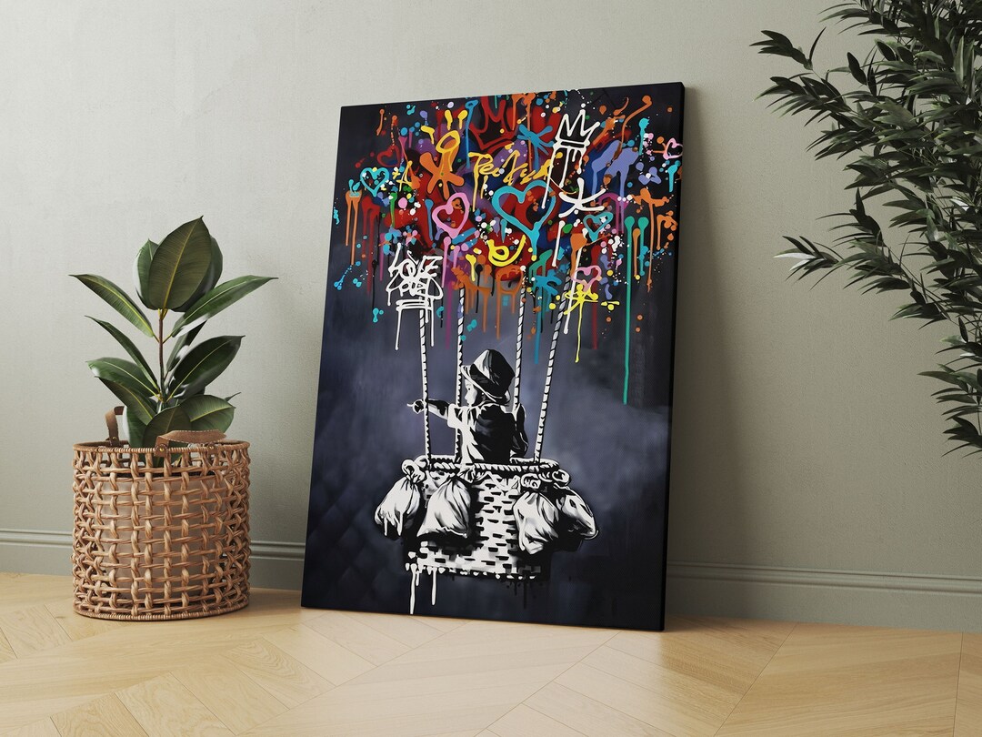 Banksy Balloon Canvas, Balloon Poster, Banksy Art, Wall Art Canvas ...