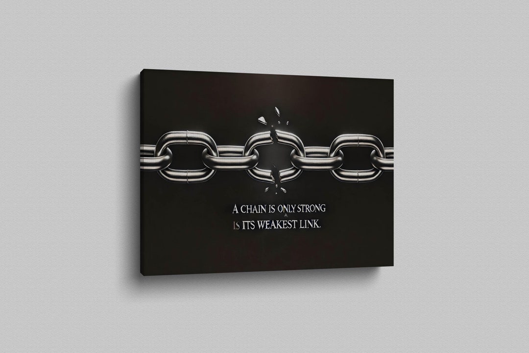 Metal Chain Wall Art Inspirational Office Decor 'weakest Link ...