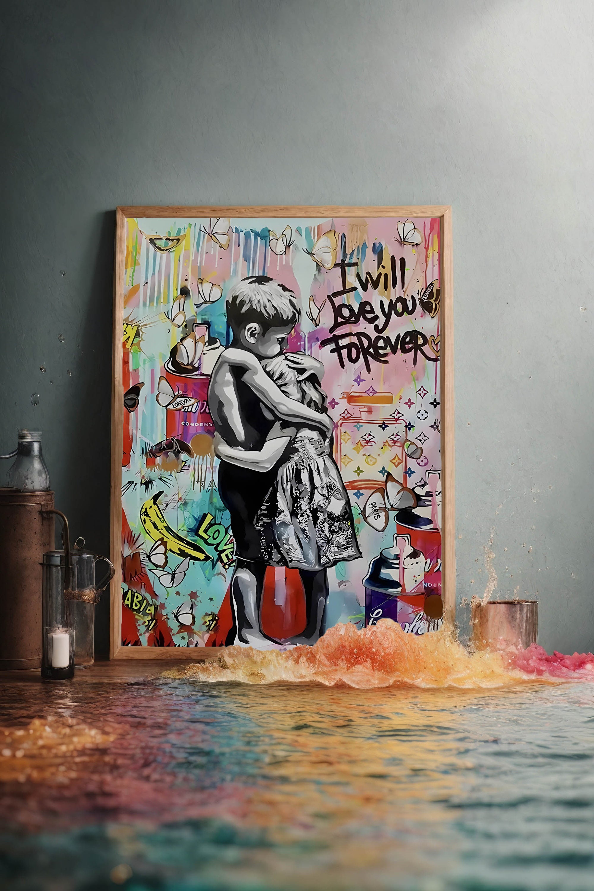 Banksy Pop Art Canvas, Pop Culture Painting, Graffiti Street Art ...