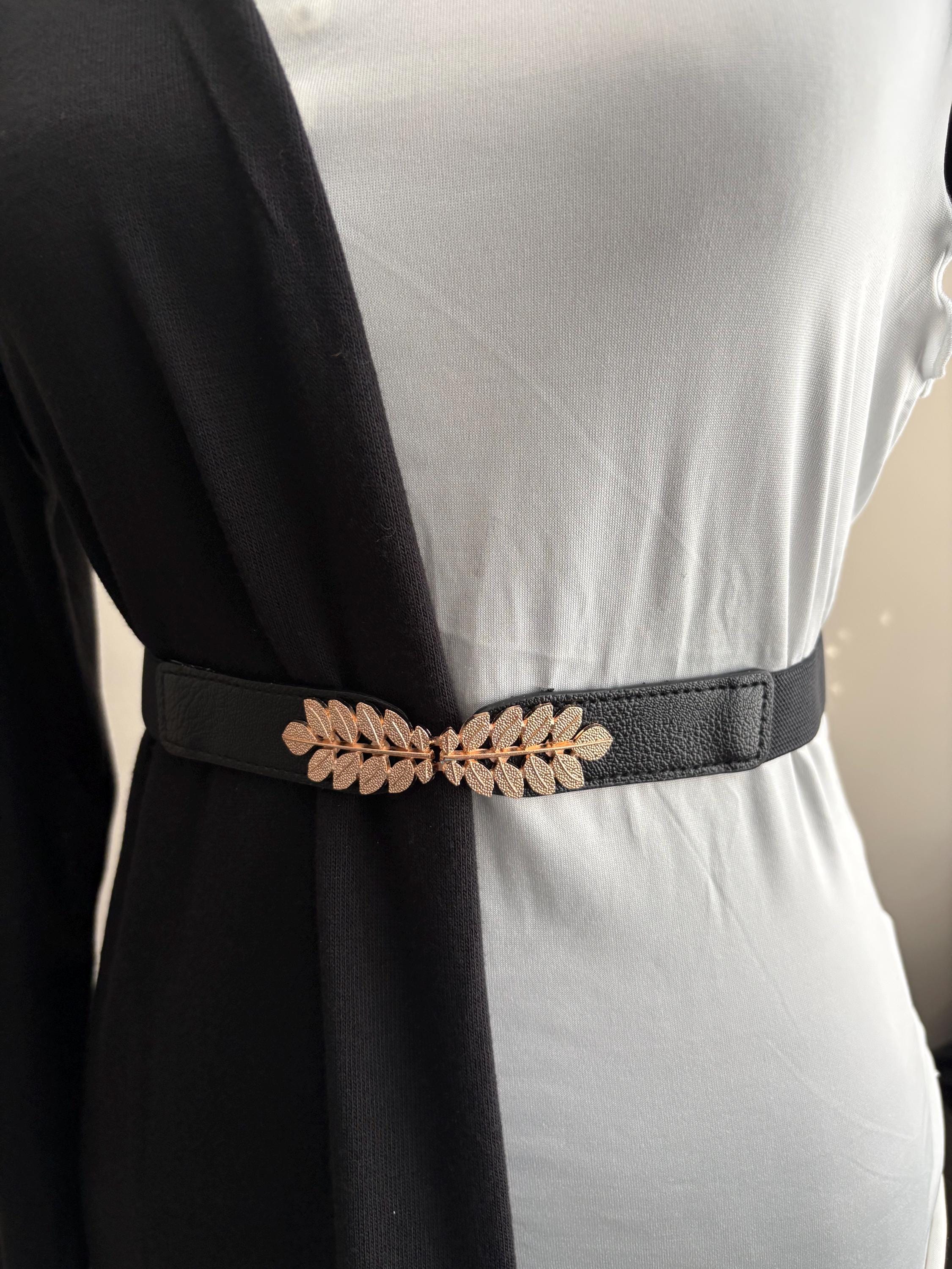 White Classic Woven, Straw Stretch Belt: Skinny Elastic Waist Belt ...