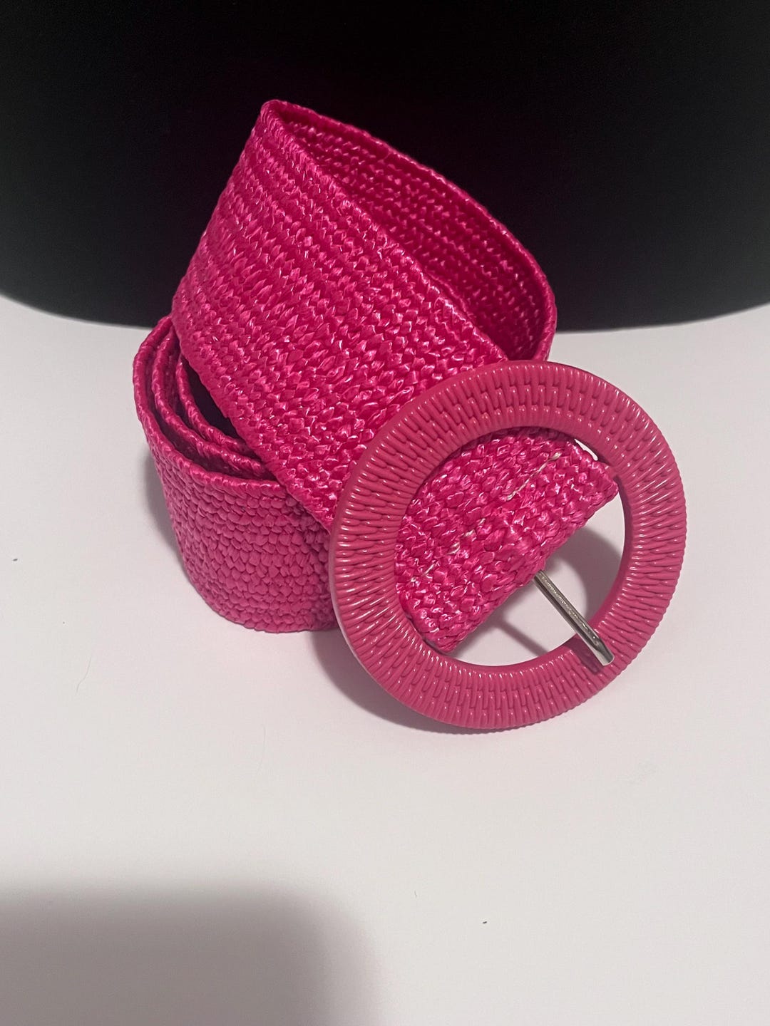 Pink Round Stretch Belt, Elegant Pink Belt, Pink Belt, Woven Belt, Pink ...