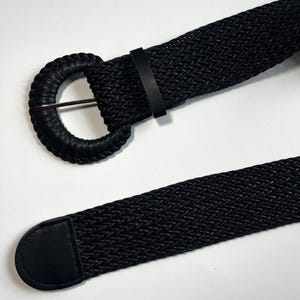 Black Square Belt, Handmade Belt, Classic Belt, Chic Party Belt, Woven ...