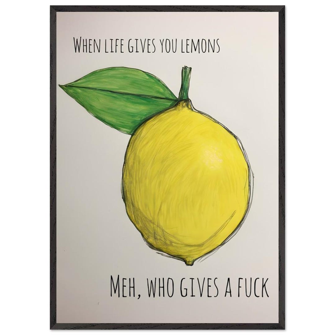 When Life Gives You Lemons, Wall Decor, Framed Picture, Fruit, Funny - Etsy