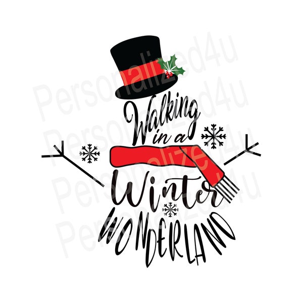 Walking in a Winter Wonderland Snowman Svg - Etsy Canada