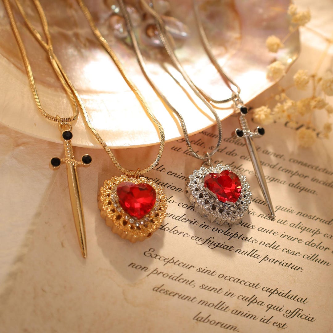 Couple Jewelry,heart and Sword Necklace,huntsman Necklace,sword ...