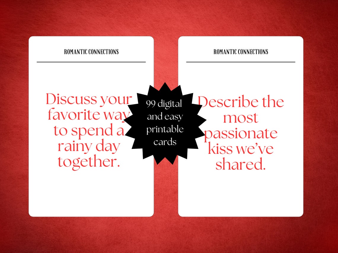 Romantic Connections Card Game for Couples Enhance Romance & Deepen ...