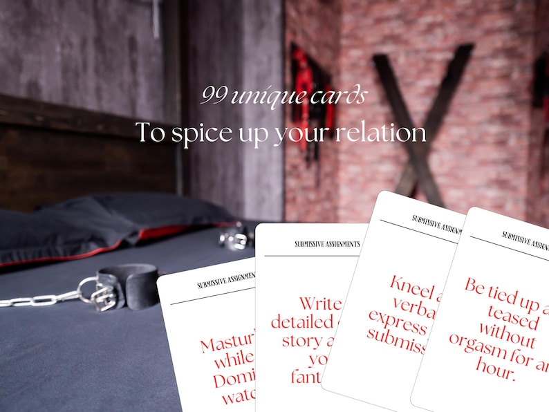 99 Gay Submissive Task Cards Erotic Sex Game for Men BDSM Domination ...