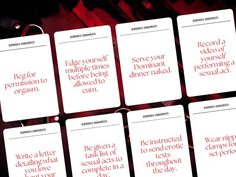 99 Gay Submissive Task Cards - Erotic Sex Game for Men BDSM Domination ...