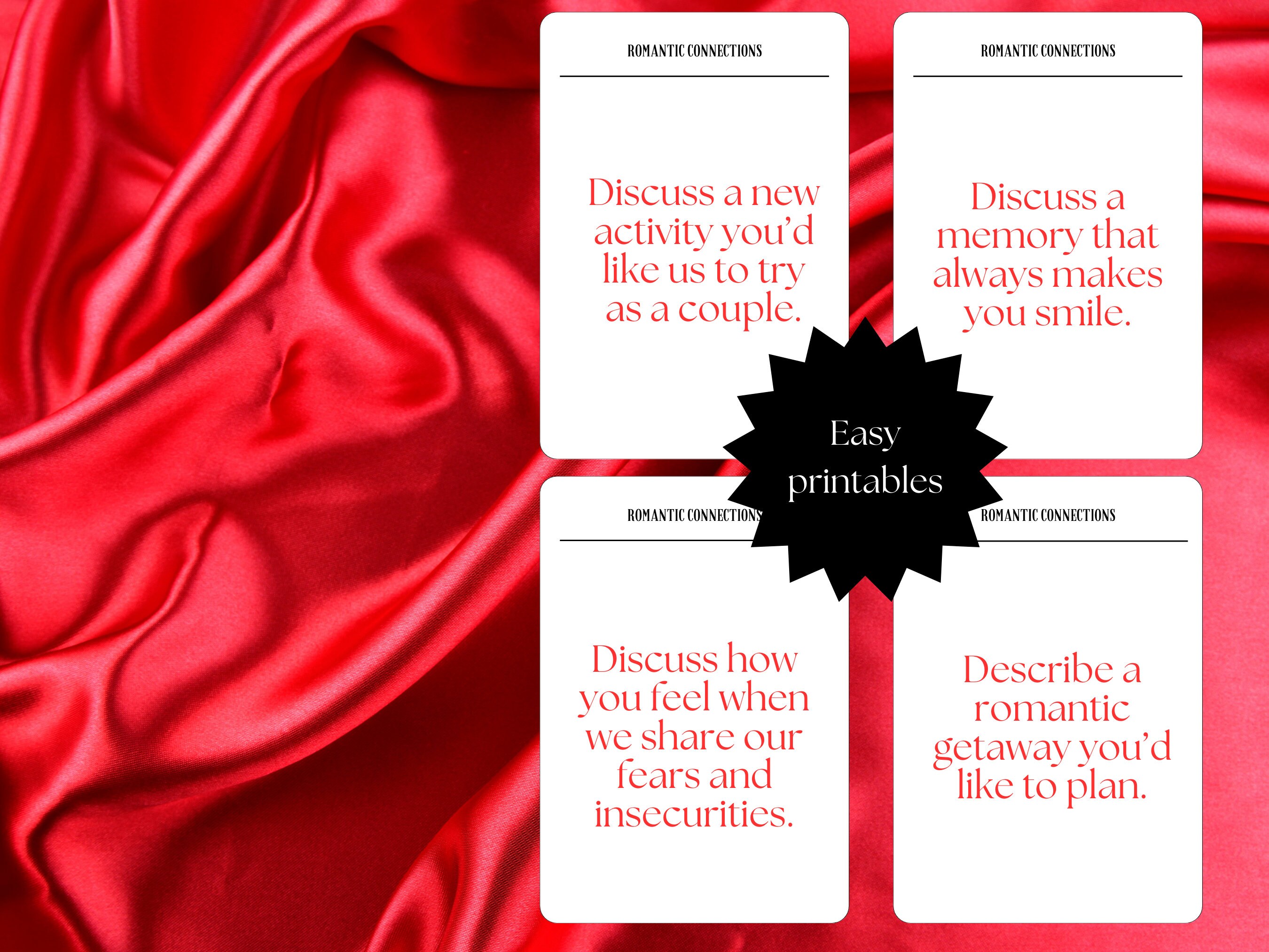 Romantic Connections Card Game for Couples Enhance Romance & Deepen ...